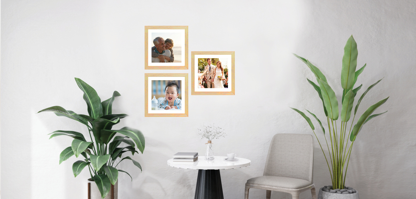 Oak square wooden frames
